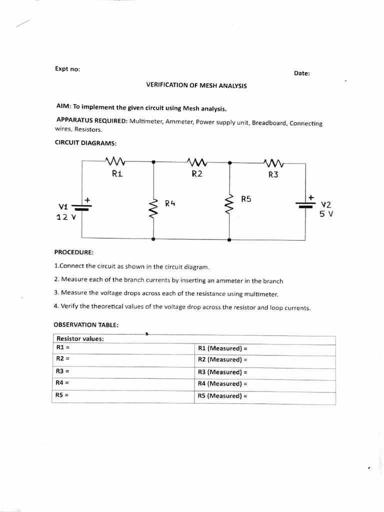 Verification of Mesh Analysis | PDF