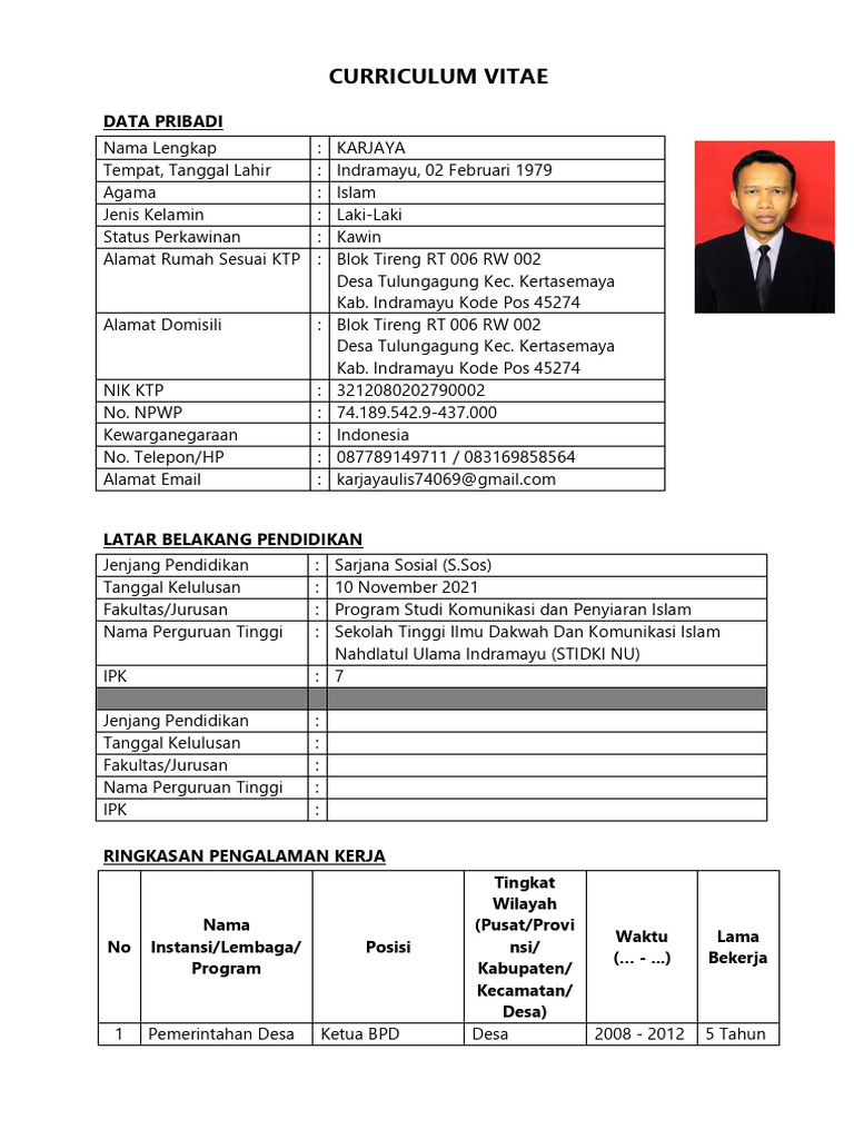 Form CV ONE1 | PDF
