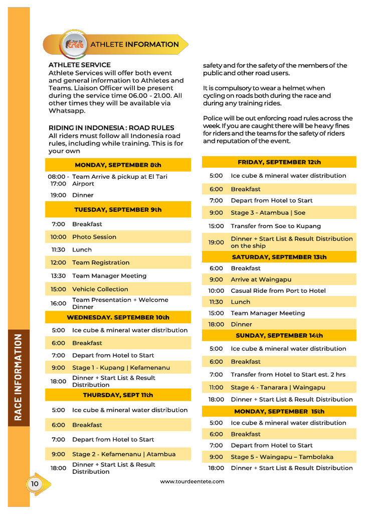 Race Schedule | PDF