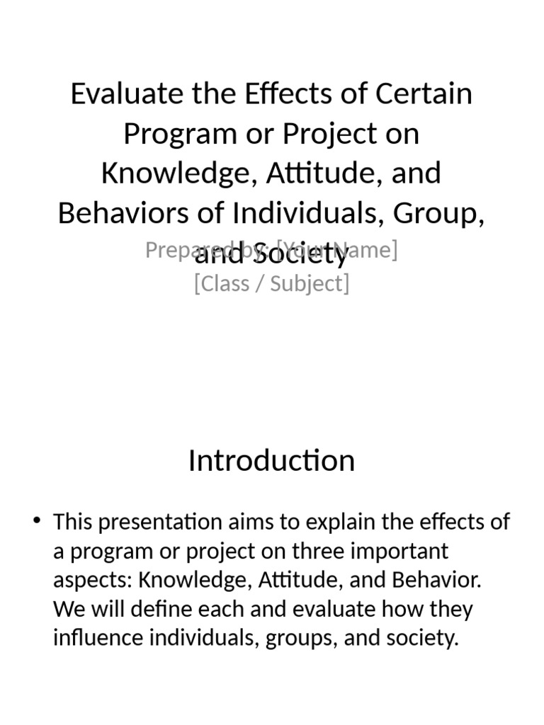 Evaluation Definitions Presentation | PDF
