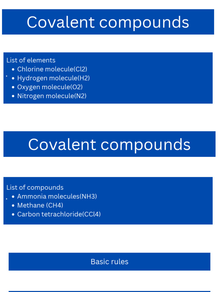 List of Covalent Compounds | PDF