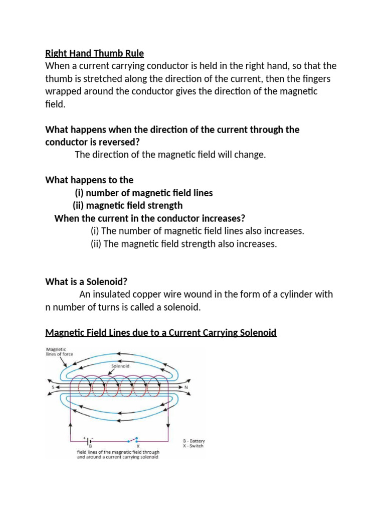 Right Hand Thumb Rule and Magnetic Fields | PDF | Alternating Current ...