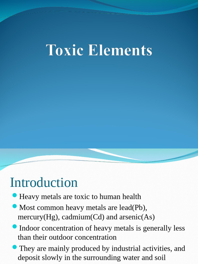 Toxic+Elements 11 | PDF | Lead | Mercury (Element)
