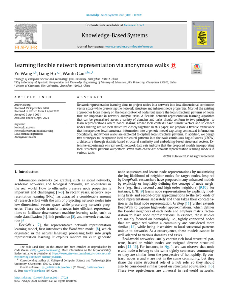 Learning Flexible Network Representation Via Anonymous Walks | PDF | Vertex (Graph Theory ...