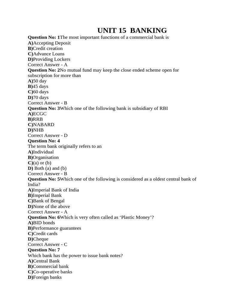 Banking Unit 15 | PDF | Banks | Cheque
