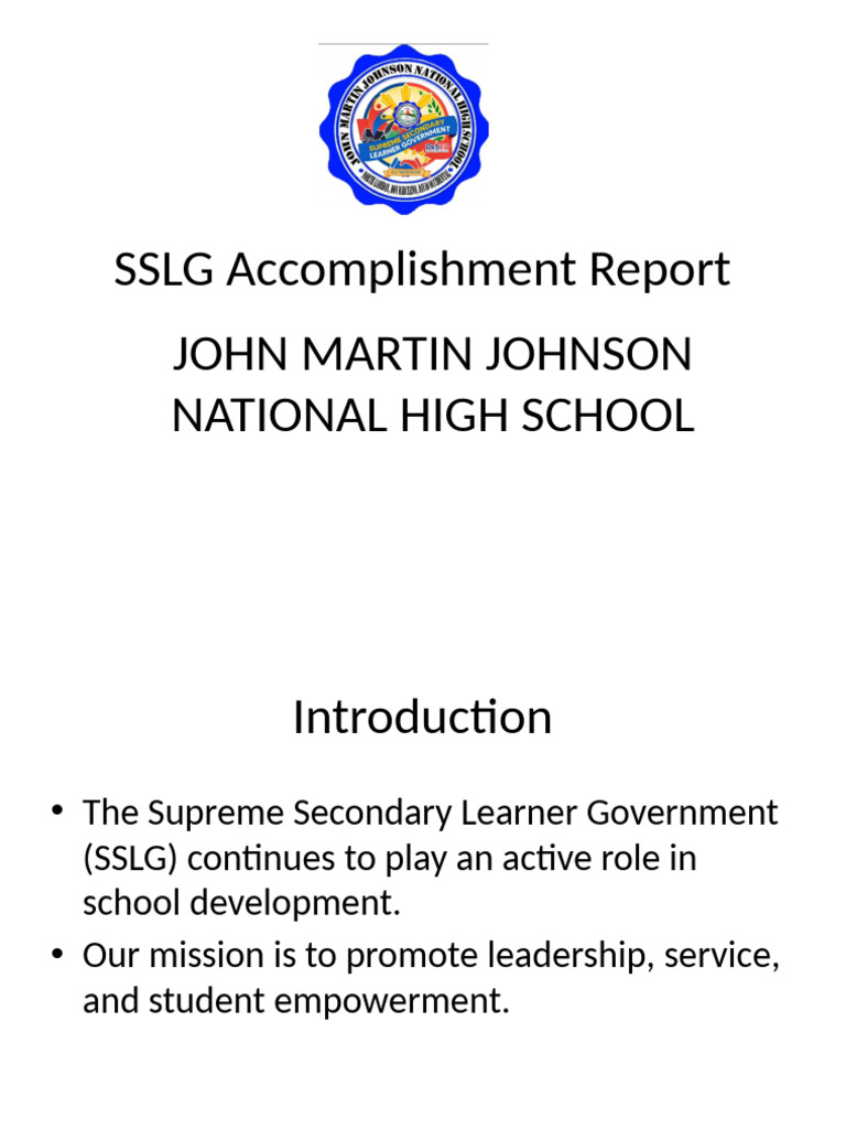 SSLG Accomplishment Report | PDF