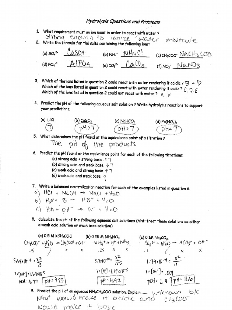 Acid Base Packet 2 Key Wo Titrations | PDF