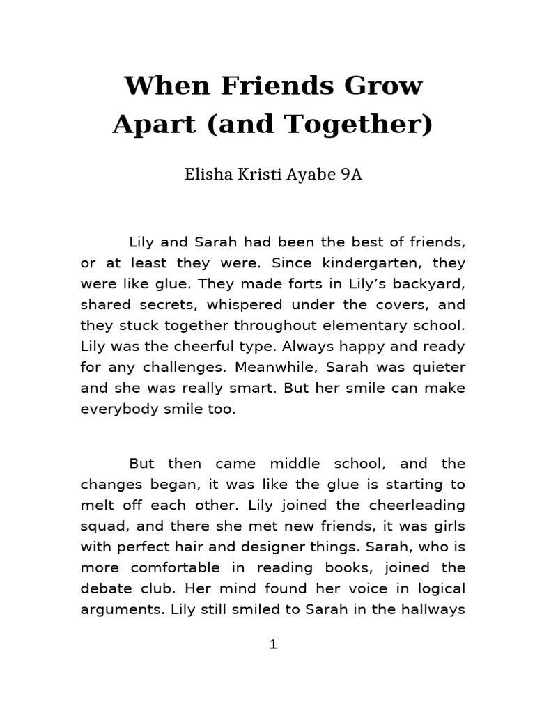 When Friends Grow Apart | PDF