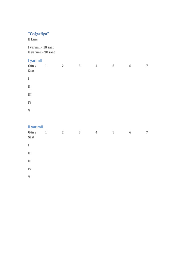 Cografiya Cedvel | PDF