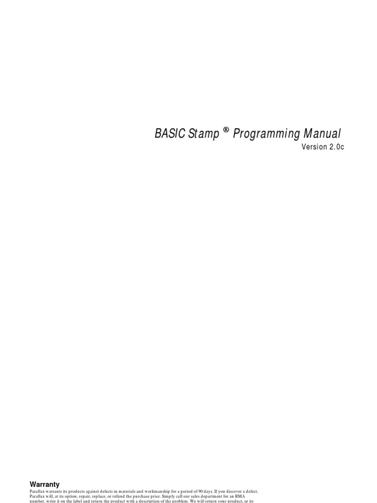 BASIC Stamp Manual v2-0 | PDF | Electrical Connector | Microcontroller