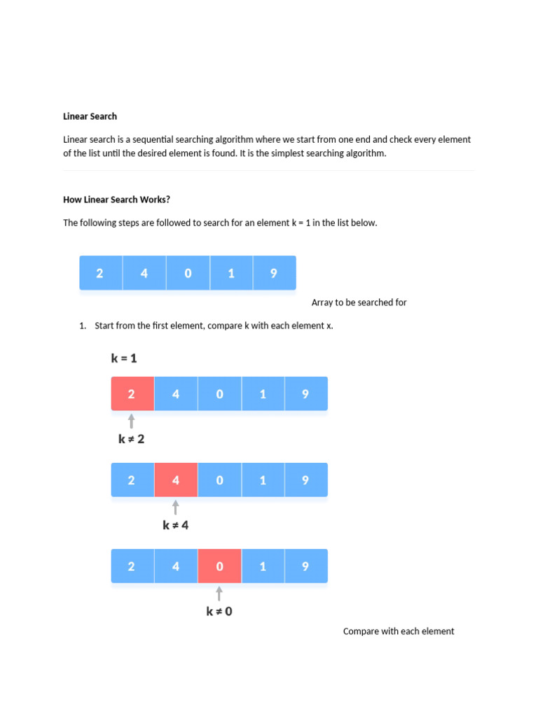 Linear Search Algorithm | PDF