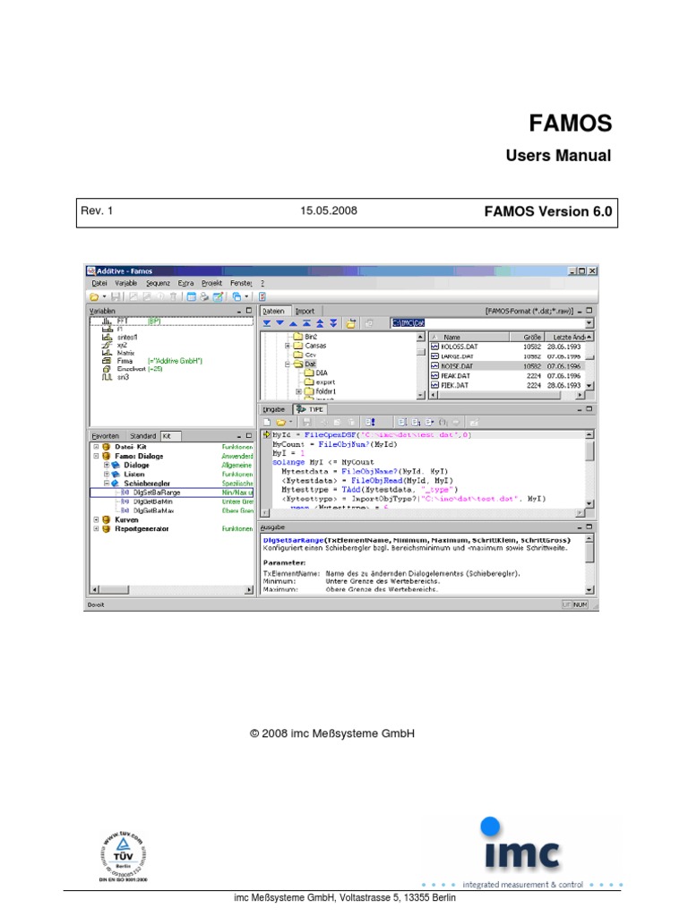 FAMOS Users Manual | PDF | Microsoft Excel | Variable (Computer Science)