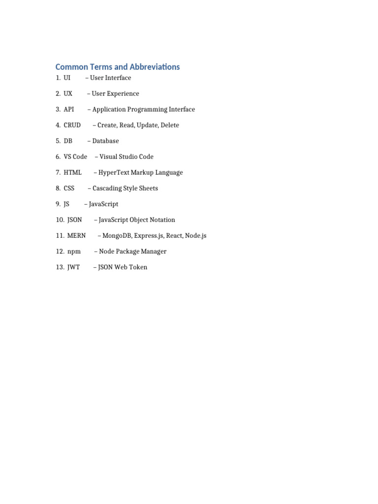 Common Tech Terms and Abbreviations | PDF