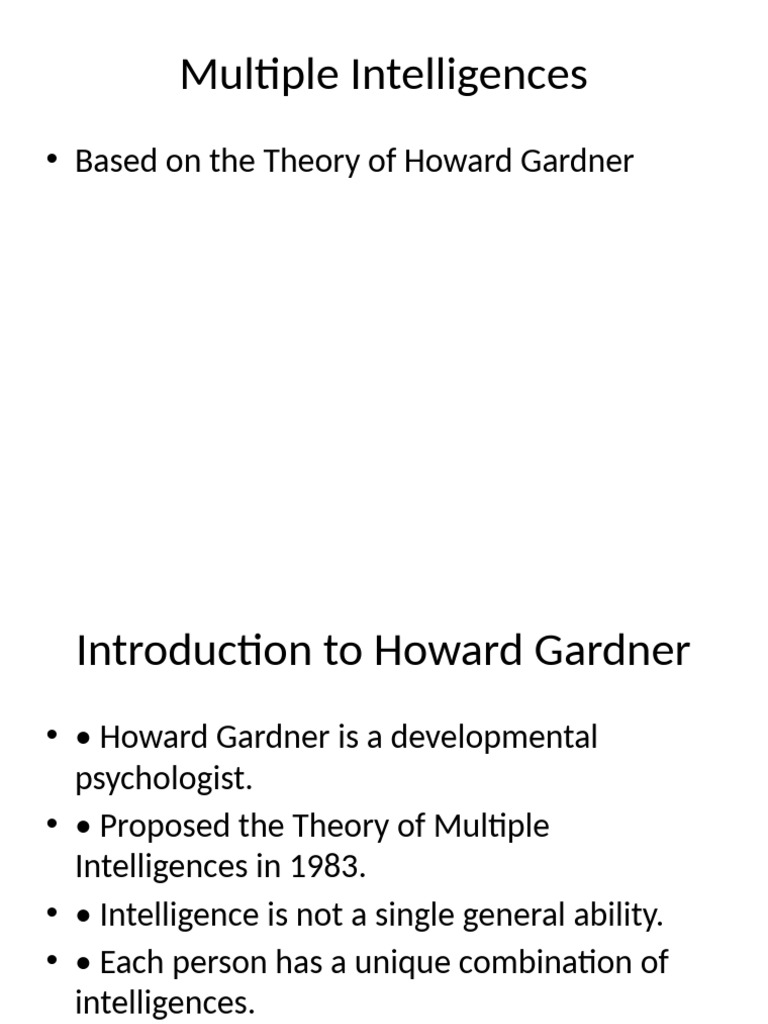 Multiple Intelligences by Howard Gardner | PDF | Liberal Arts Education | Cognitive Science