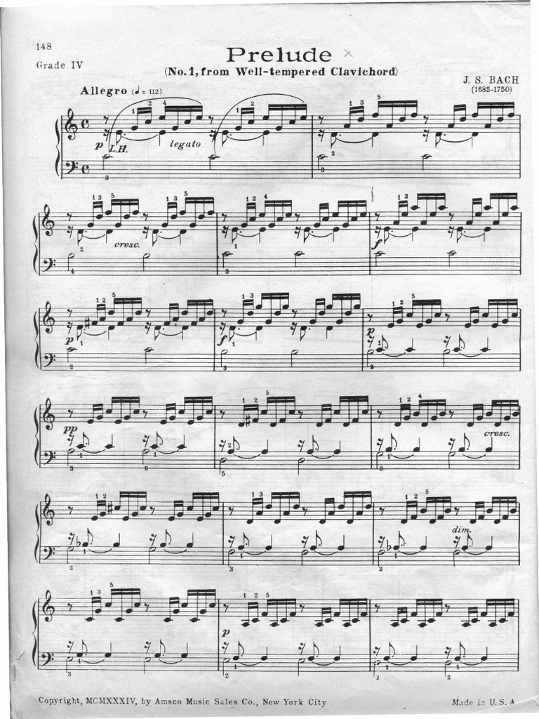 Prelude in C - J.S. Bach | PDF