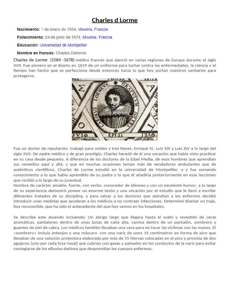 Charles de Lorme | PDF | Medicina