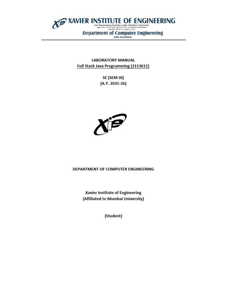 Full Stack Java Programming Lab Manual | PDF | Inheritance (Object ...