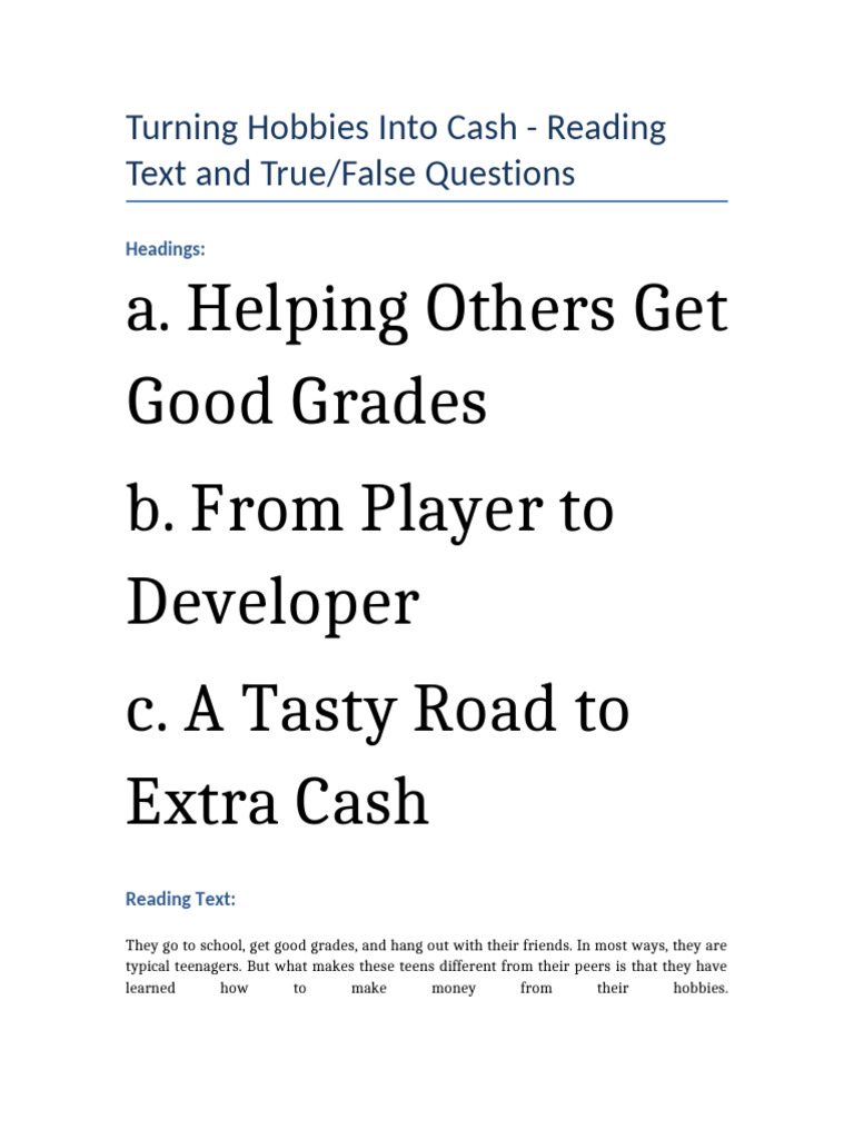 Ylc7 U1 Reading Handouts | PDF
