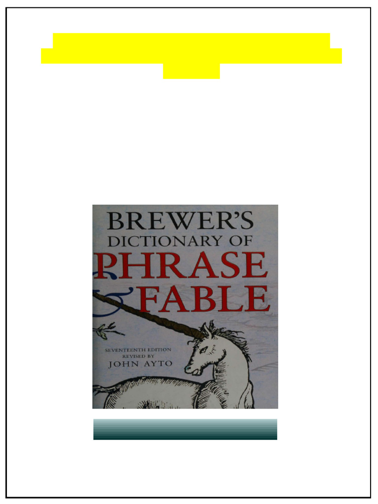 Brewer S Dictionary of Phrase Fable Properyly Bookmarked 17th Edition ...