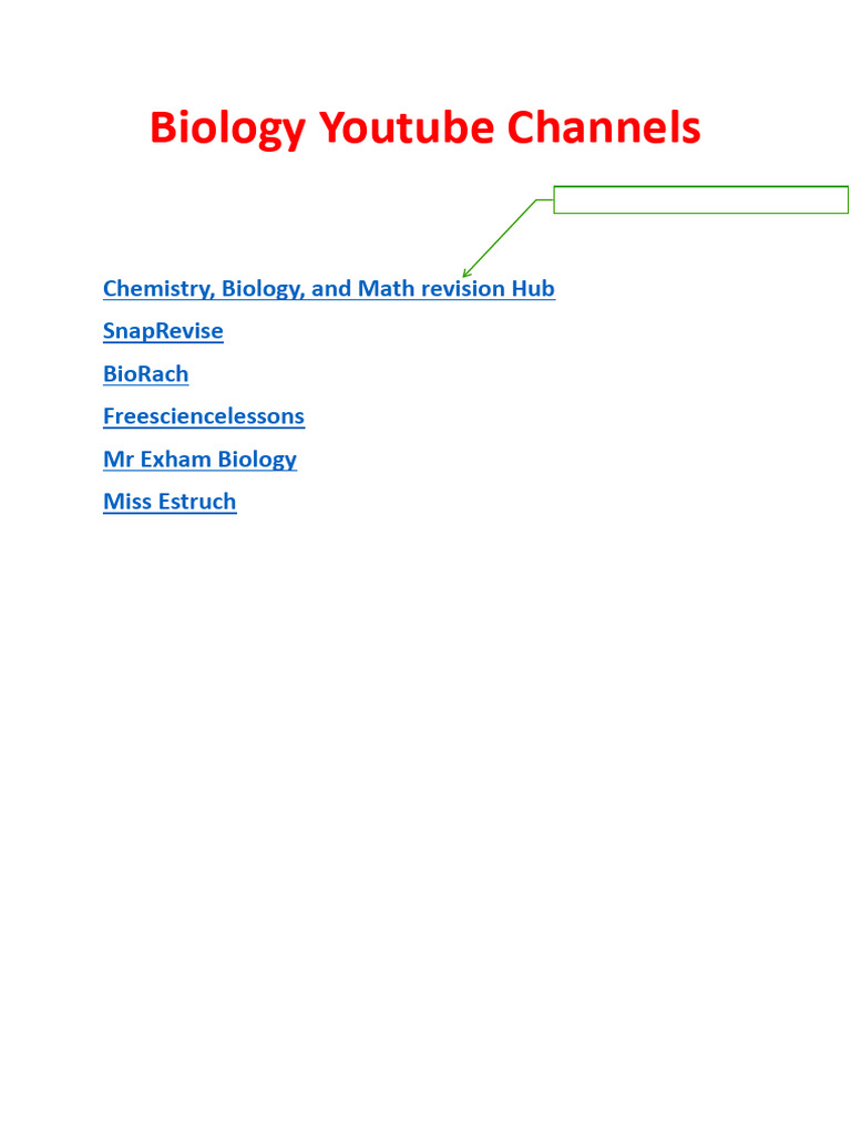 Biology Youtube Channels | PDF