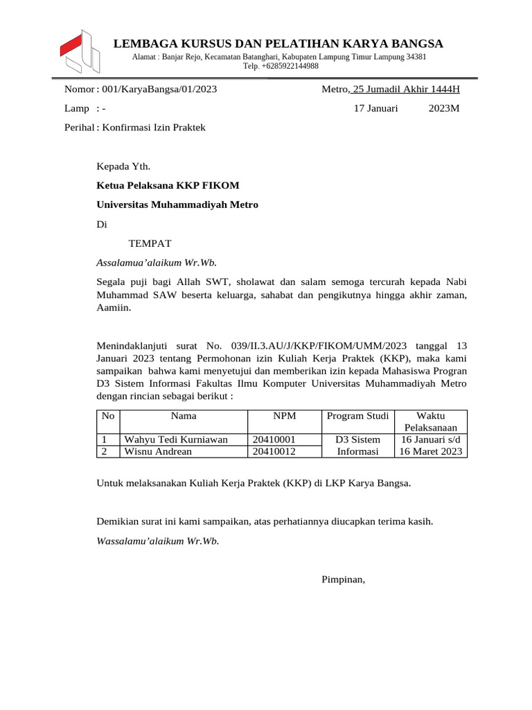 Surat Balasan Kkp | PDF