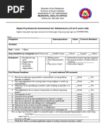 Rapid HEEADSSS Assessment Form | PDF