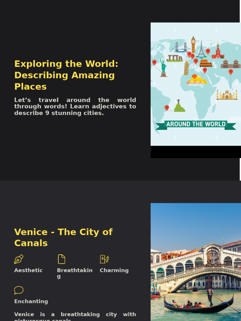 Descriptive Adjectives for 9 Cities | PDF