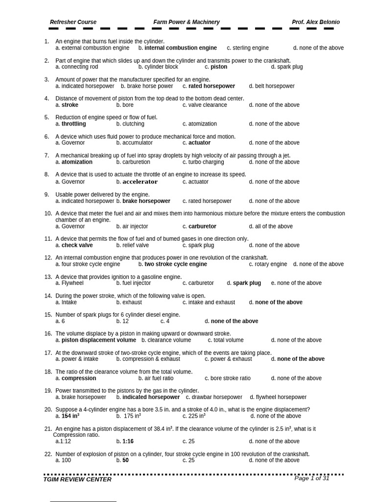 Farm Power - Machinery | PDF | Internal Combustion Engine | Horsepower