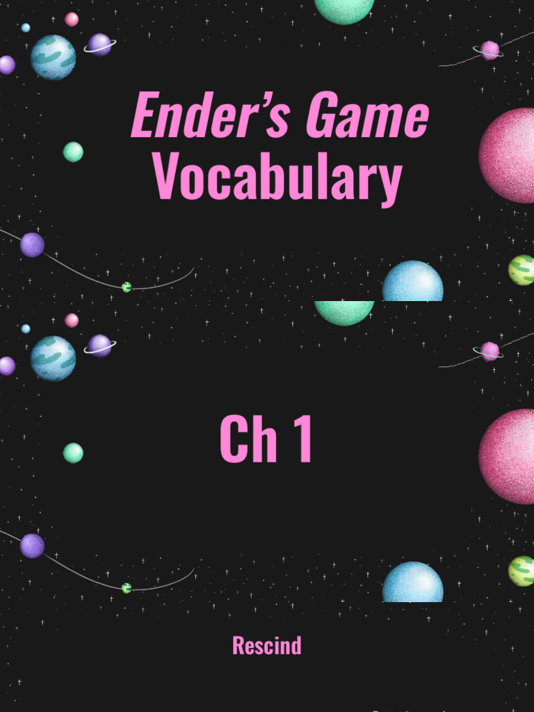 Ender's Game Vocabaulary Slides | PDF | Part Of Speech | Syntax