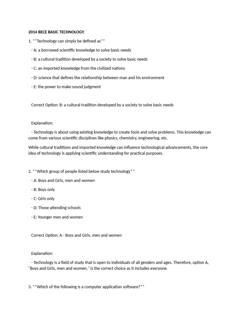 2014 BECE Basic Technology Exam Guide | PDF | Soldering | Rectangle