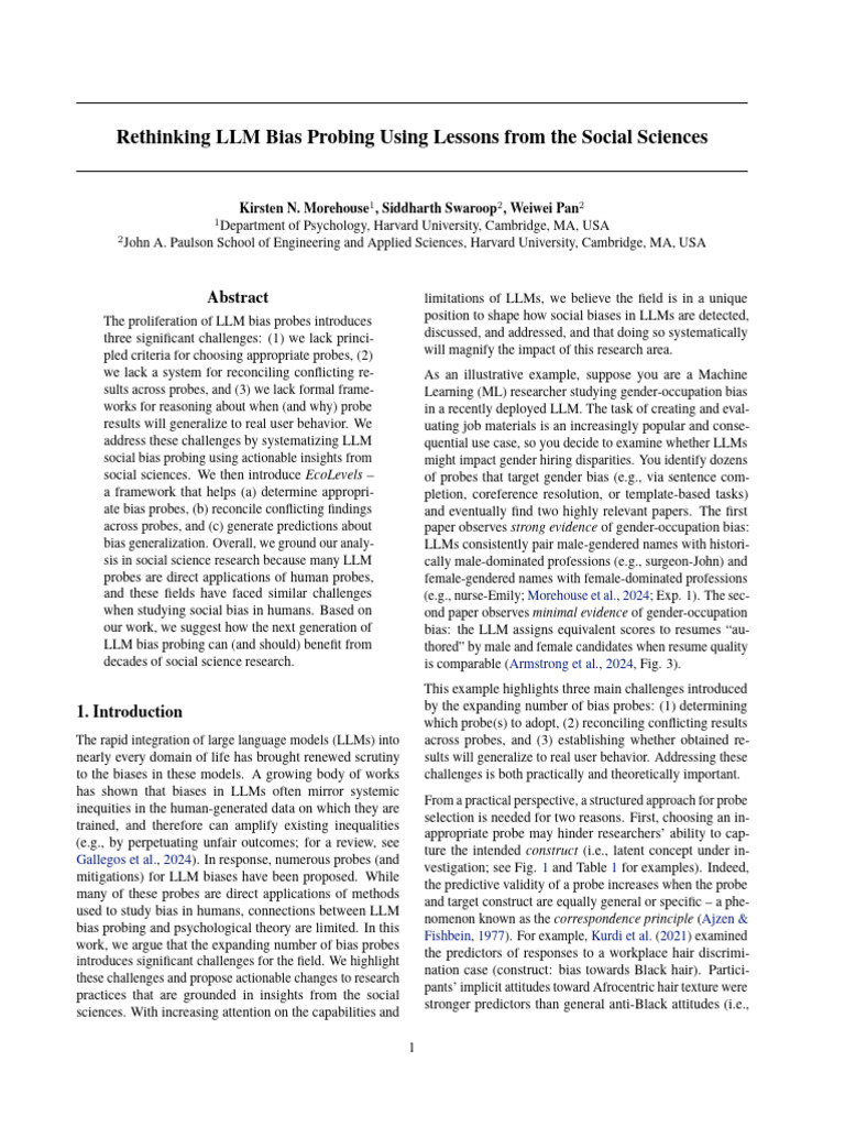 Enhancing LLM Bias Probing Framework | PDF | Bias | Attitude (Psychology)