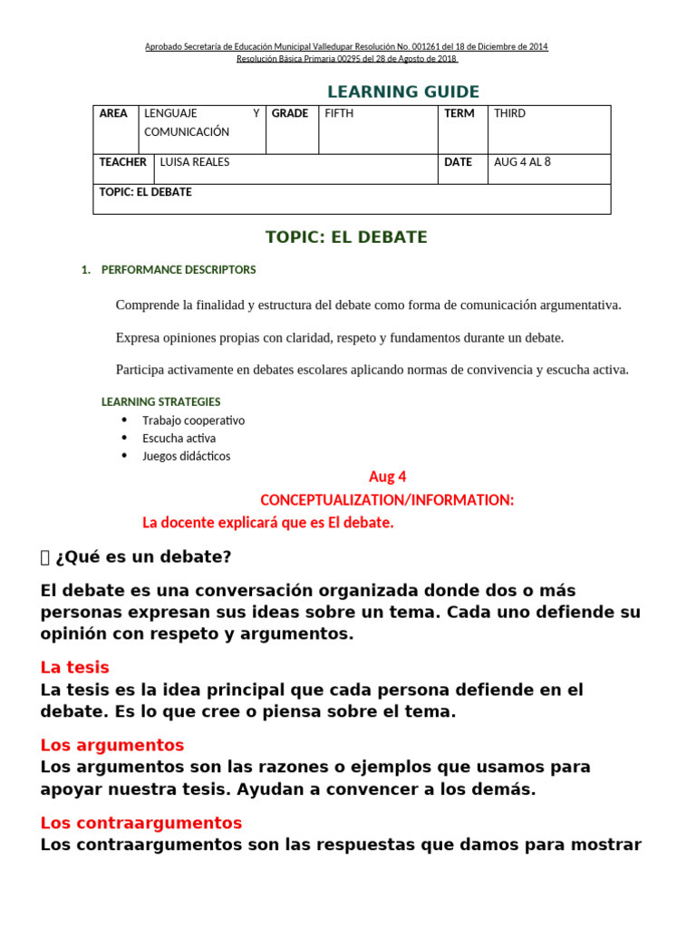 5° FIFTH LESSON PLAN THIRD PERIOD AUG 4 AL 8 | PDF | Falacia ...