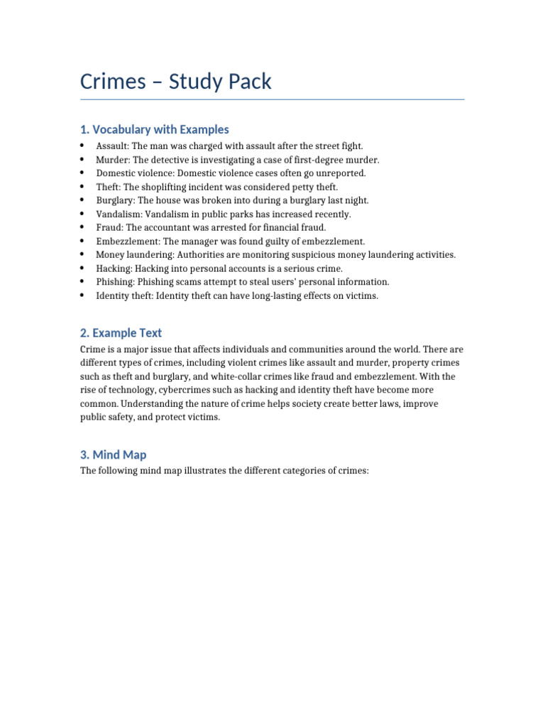 Understanding Crime Types and Vocabulary | PDF