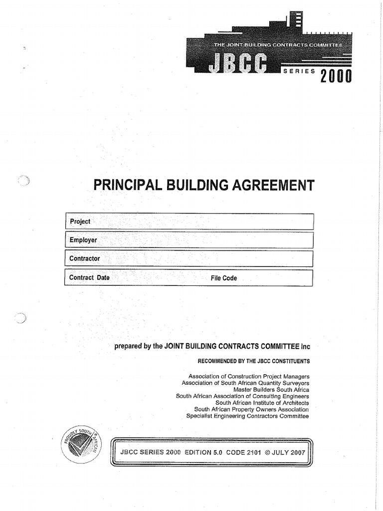 JBCC 2000 - Principal Building Agreement Edition 5 (July07) (Incl ...