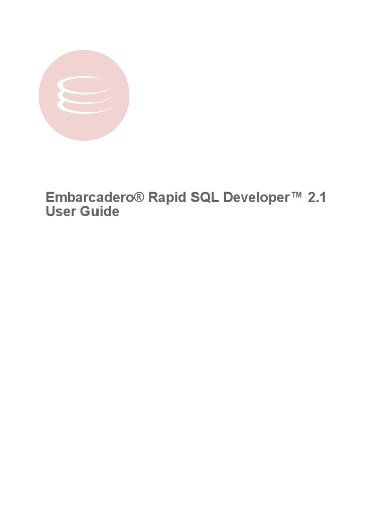 Rapid SQL Developer User Guide | PDF | Ibm Db2 | Databases