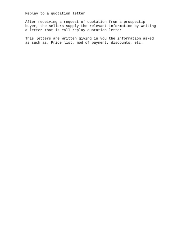 Mobile Quotation Response Letter | PDF