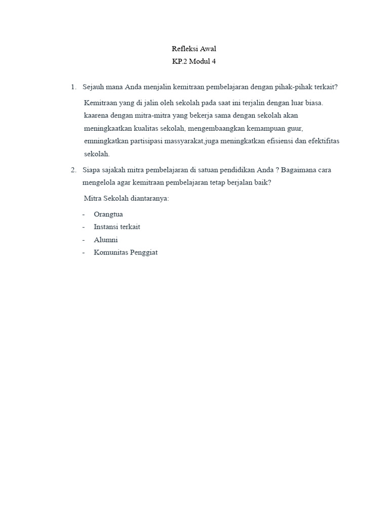 KP.2 - Modul 4 - Refleksi Awal | PDF