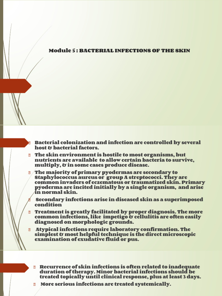 5 Derma - Module 5 Bacterial Infections of The Skin Complete 82 ...