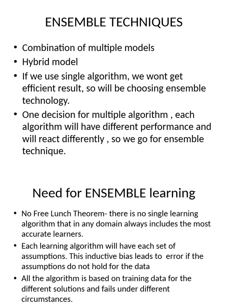 Understanding Ensemble Techniques in ML | PDF