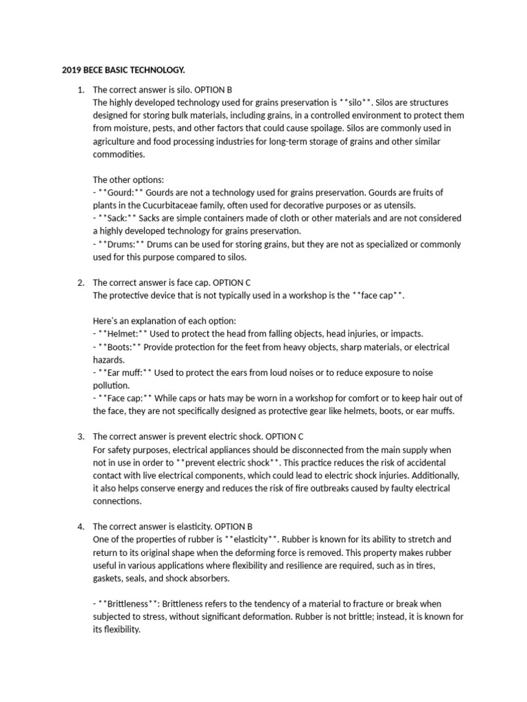 2019 Bece Basic Technology | PDF | Cookware And Bakeware | Deformation ...