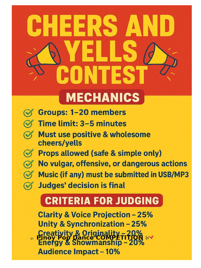 Pinoy Pop Dance Contest 2025 Mechanics | PDF