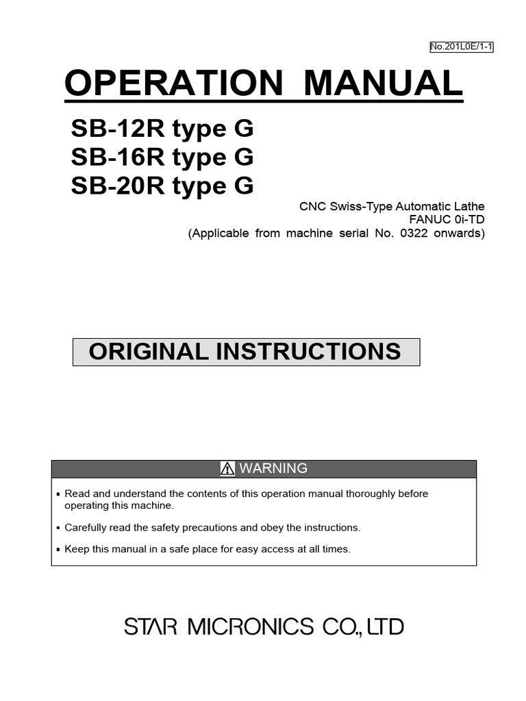 CNC Swiss-Type Lathe Operation Manual | PDF | Mechanical Engineering