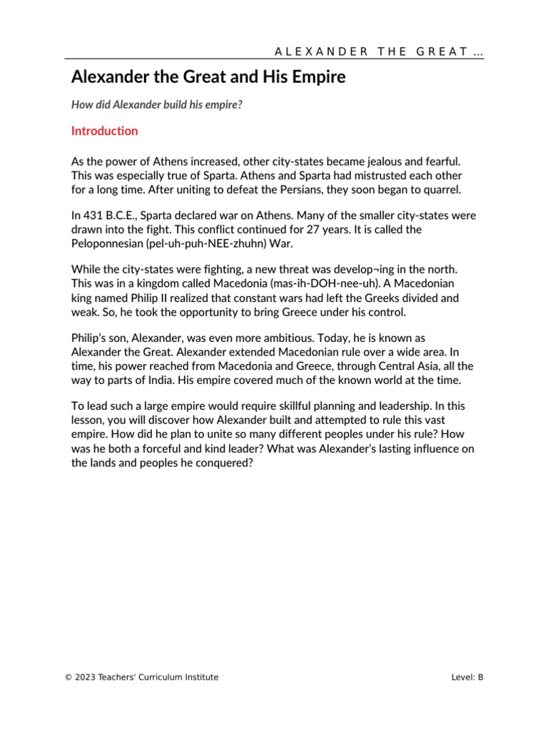 CH 34 - Alexander The Great and His Empire | PDF | Alexander The Great ...