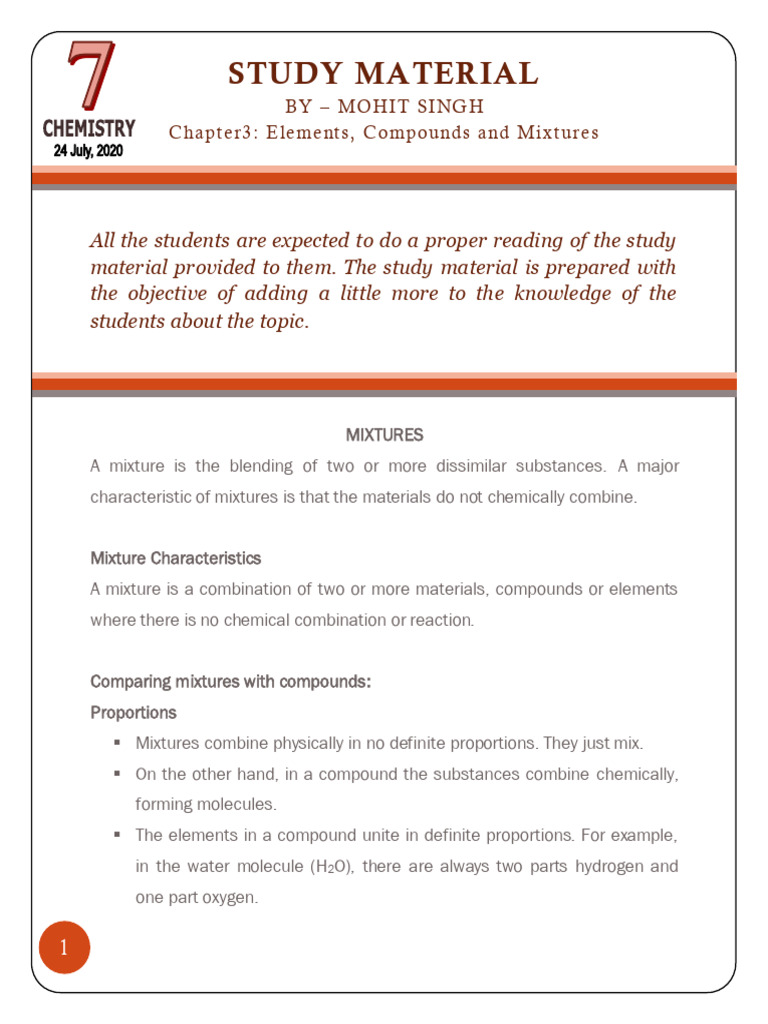 Understanding Mixtures: Key Concepts | PDF | Mixture | Gases