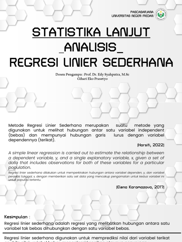 Analisis Regresi Linier Sederhana | PDF