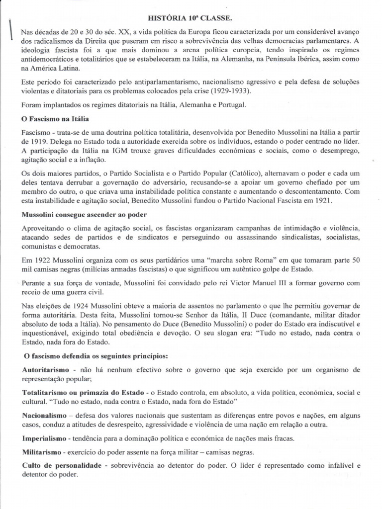10 Classe Historia | PDF