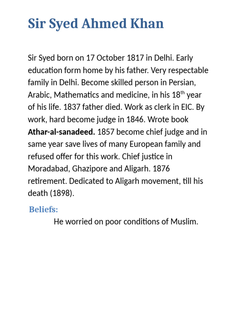 Sir Syed | PDF