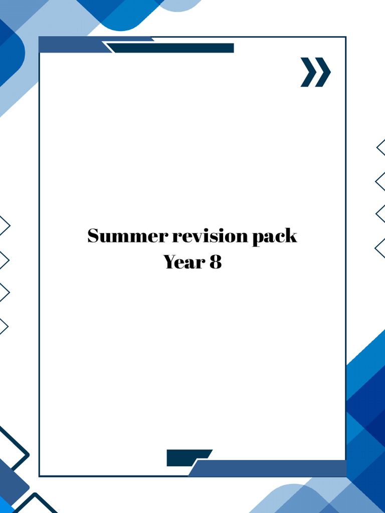 Summer Revision Pack Year 8 1 | PDF | Essays | Paragraph