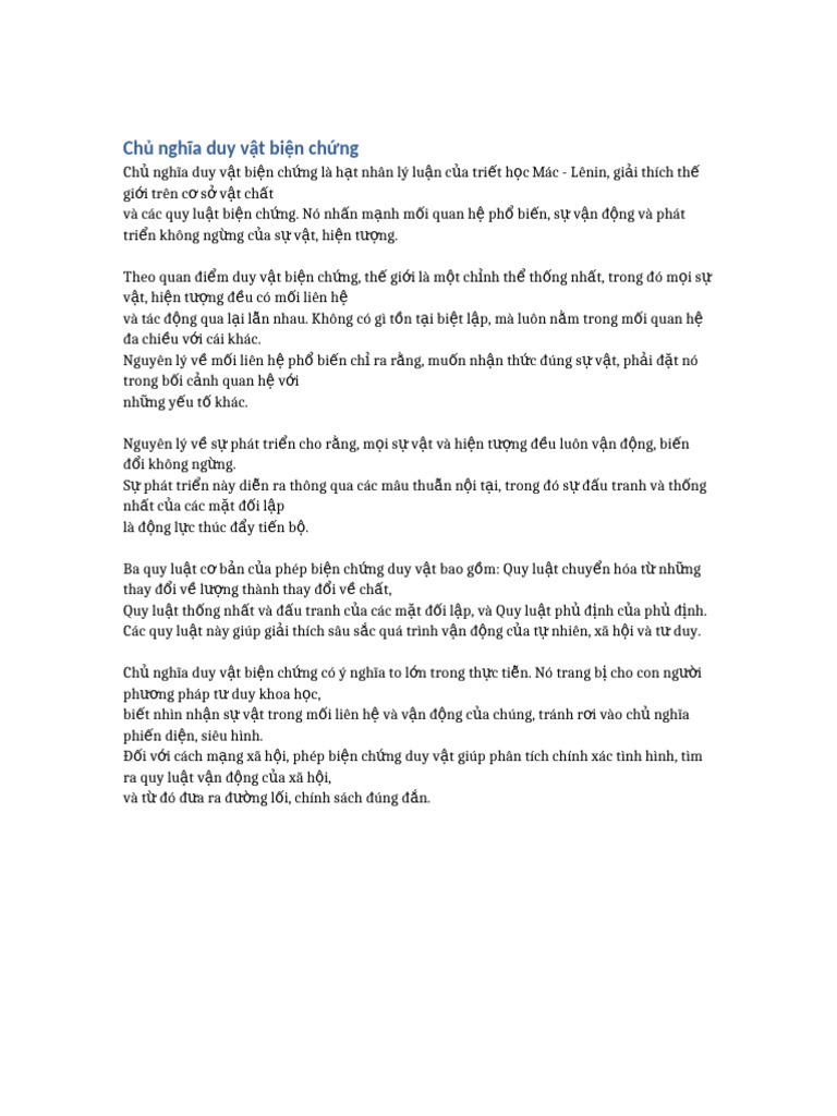 Triet Hoc Mac Lenin Long 2 | PDF