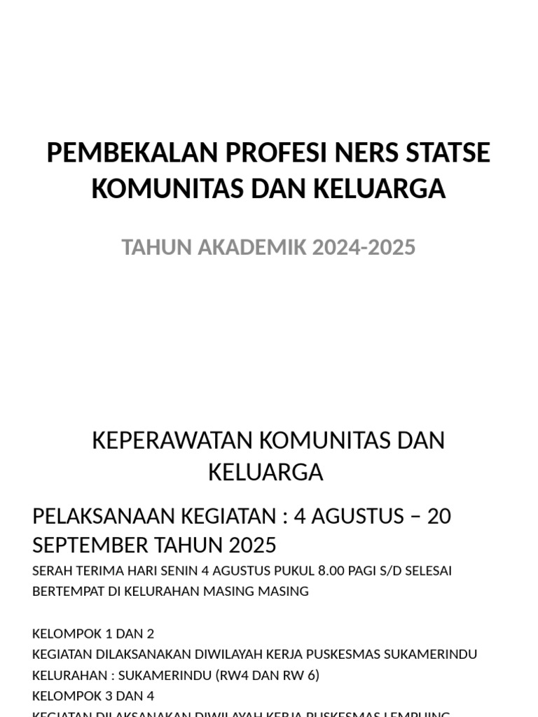 Pembekalan Profesi Ners 2024-2025 | PDF